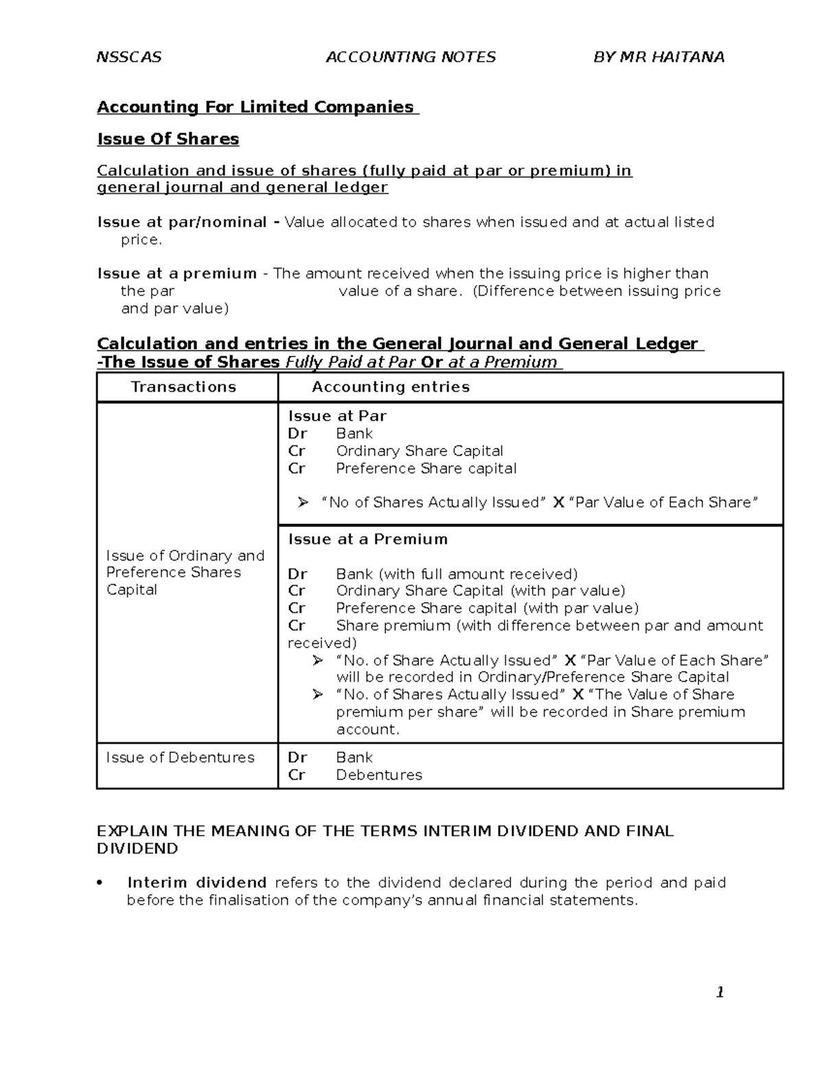 Introduction to company 2 - NSSCAS ACCOUNTING NOTES BY MR HAITANA ...