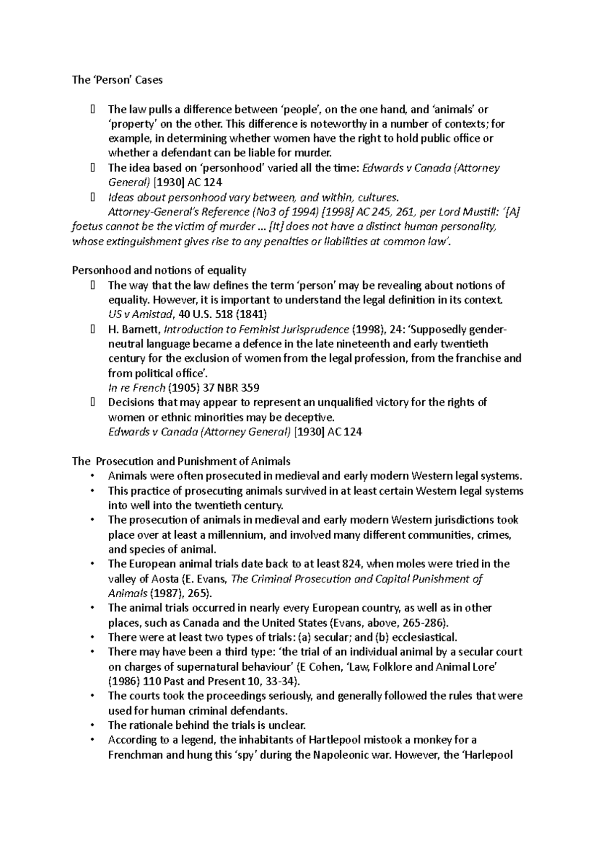 The persons cases - Justice Law - The ‘Person’ Cases ́ The law pulls a ...