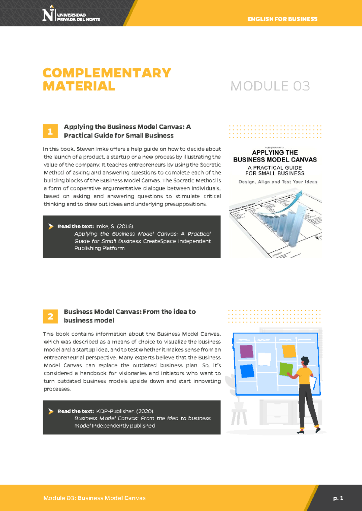 Material complementario - Module 03: Business Model Canvas p. 1 ENGLISH FOR BUSINESS ...
