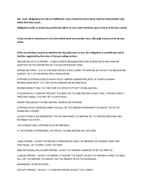 Articles 1171 - 1174 - OBLICON NOTES - Art. 1171. Responsibility ...