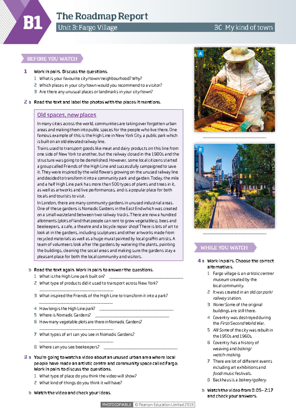 Roadmap Report B1 Worksheet Unit - Roadmap Video Unit 1: The Personal ...