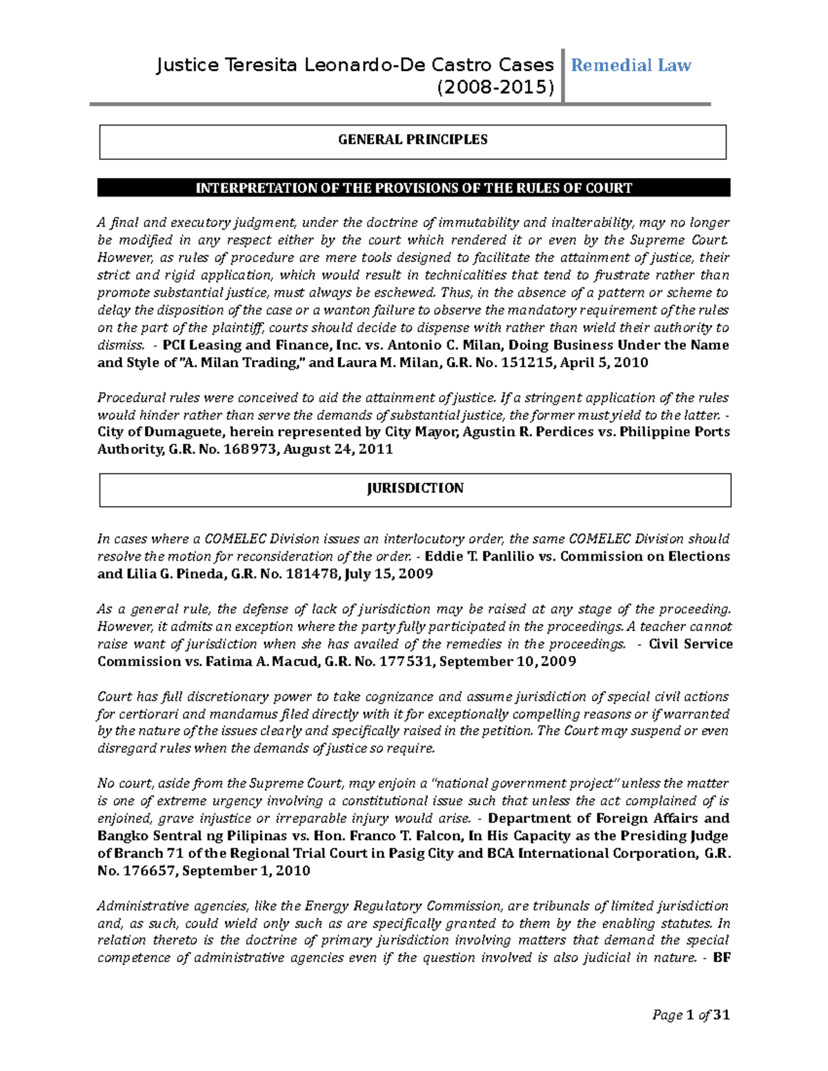 REM Compiled Syllabi 2008 2015 INTERPRETATION OF THE PROVISIONS OF