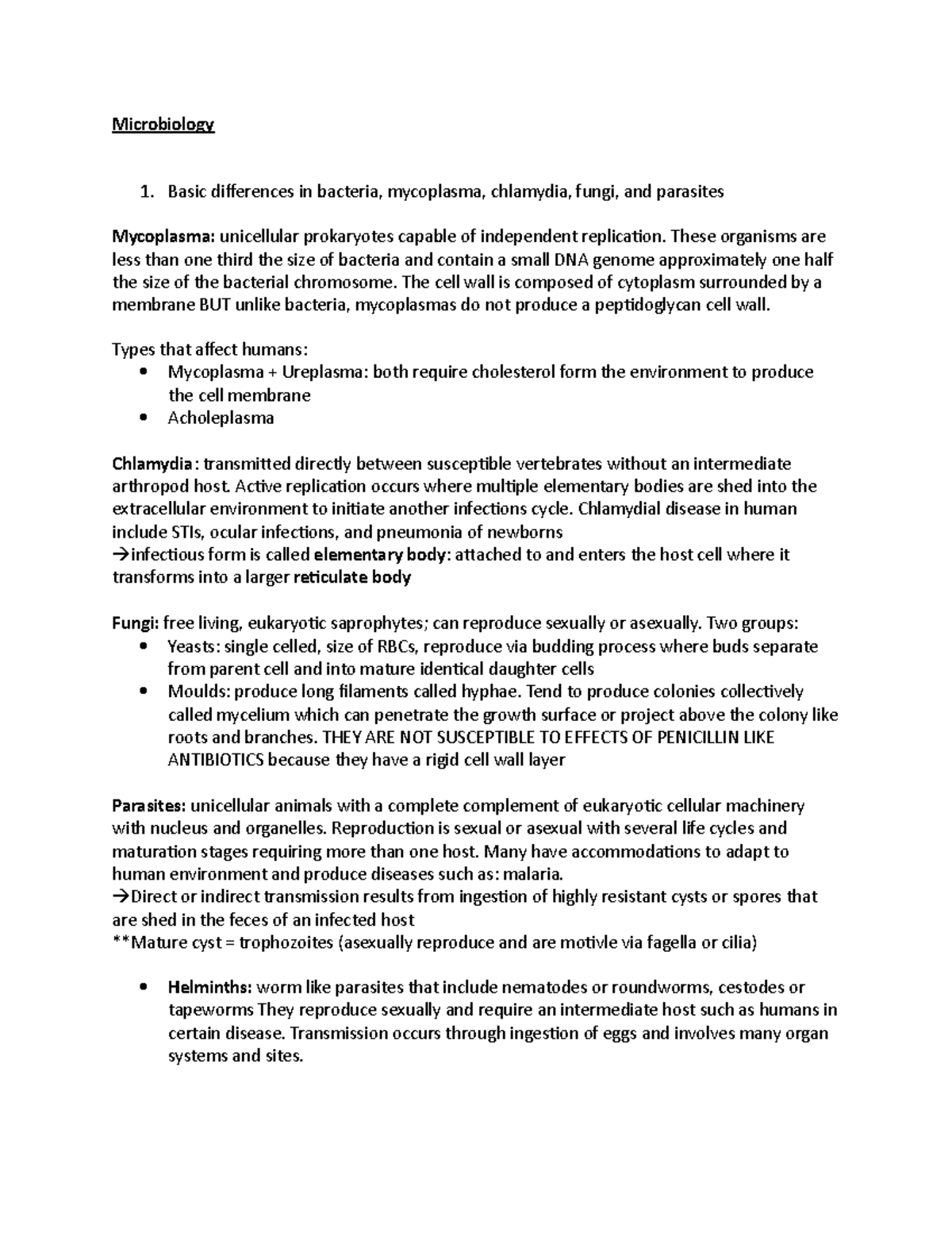 Microbiology - Summary Bio - Microbiology Basic differences in bacteria ...