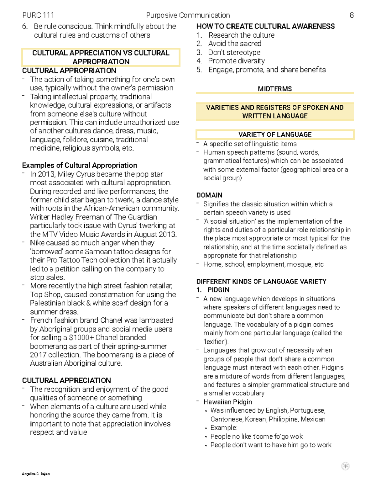 Purc 111 Midterms - 6. Be rule conscious. Think mindfully about the ...