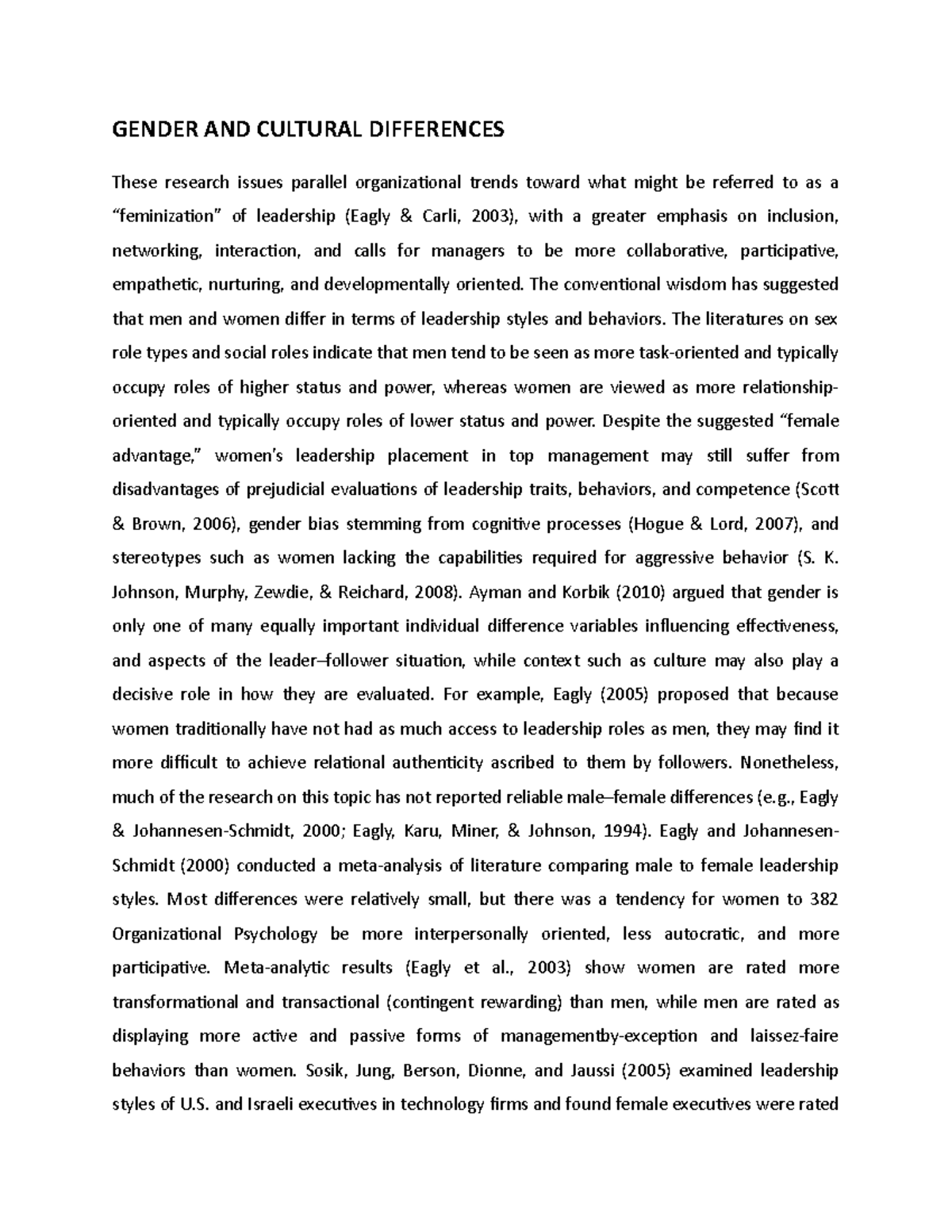 Gender AND Cultural Differences - GENDER AND CULTURAL DIFFERENCES These ...