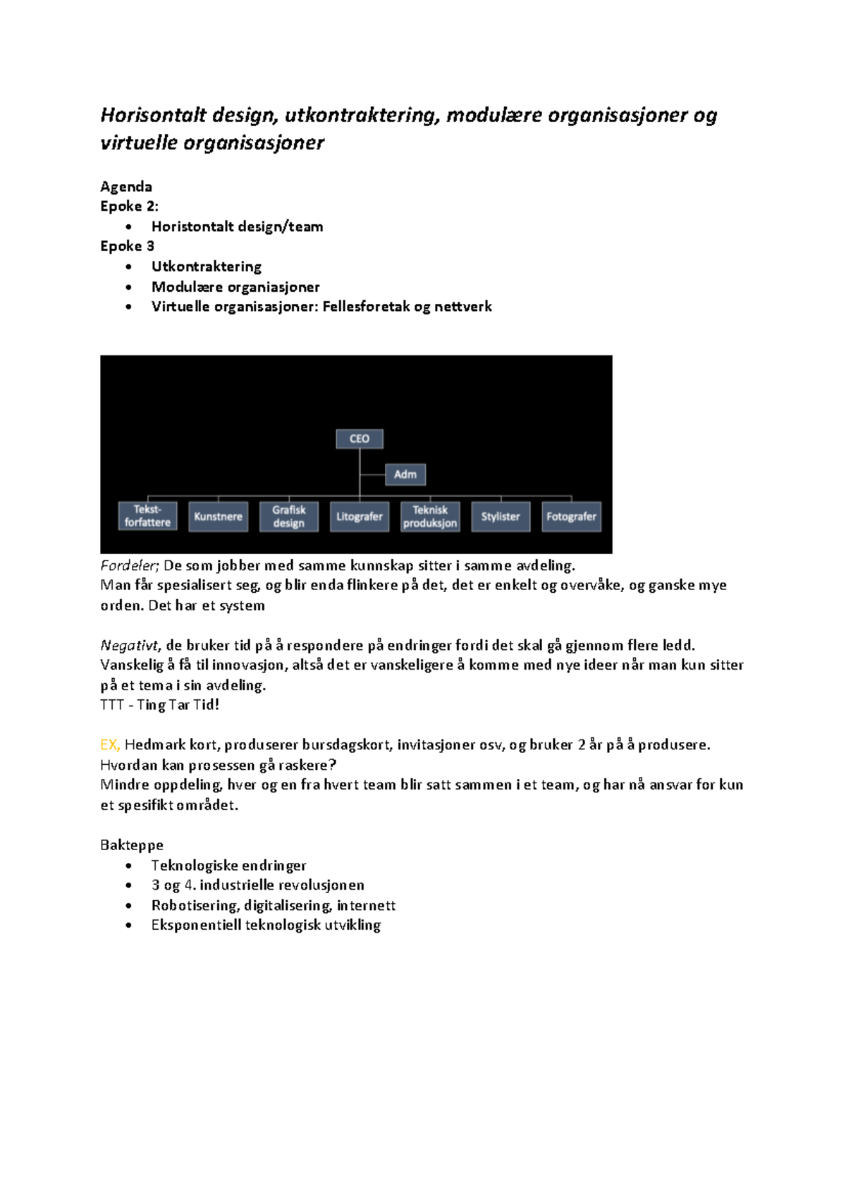 ORG modulære org og virtuelle organisasjoner - Horisontalt design ...