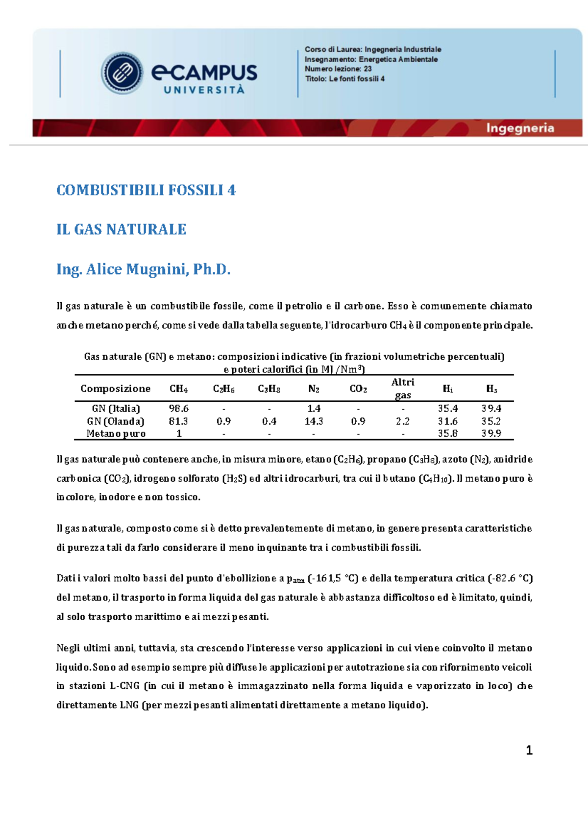 IITE22 2143a 23 - lezione - COMBUSTIBILI FOSSILI 4 IL GAS NATURALE Ing ...