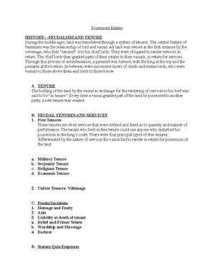 Prop Outline - Five Theories of Property First Possession – first come ...