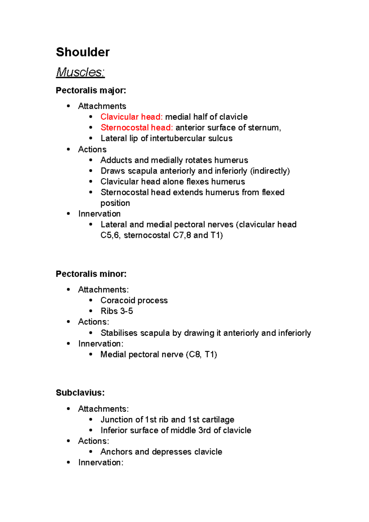 Shoulder Muscles - Combination of tut and prac for week 1 - Shoulder ...