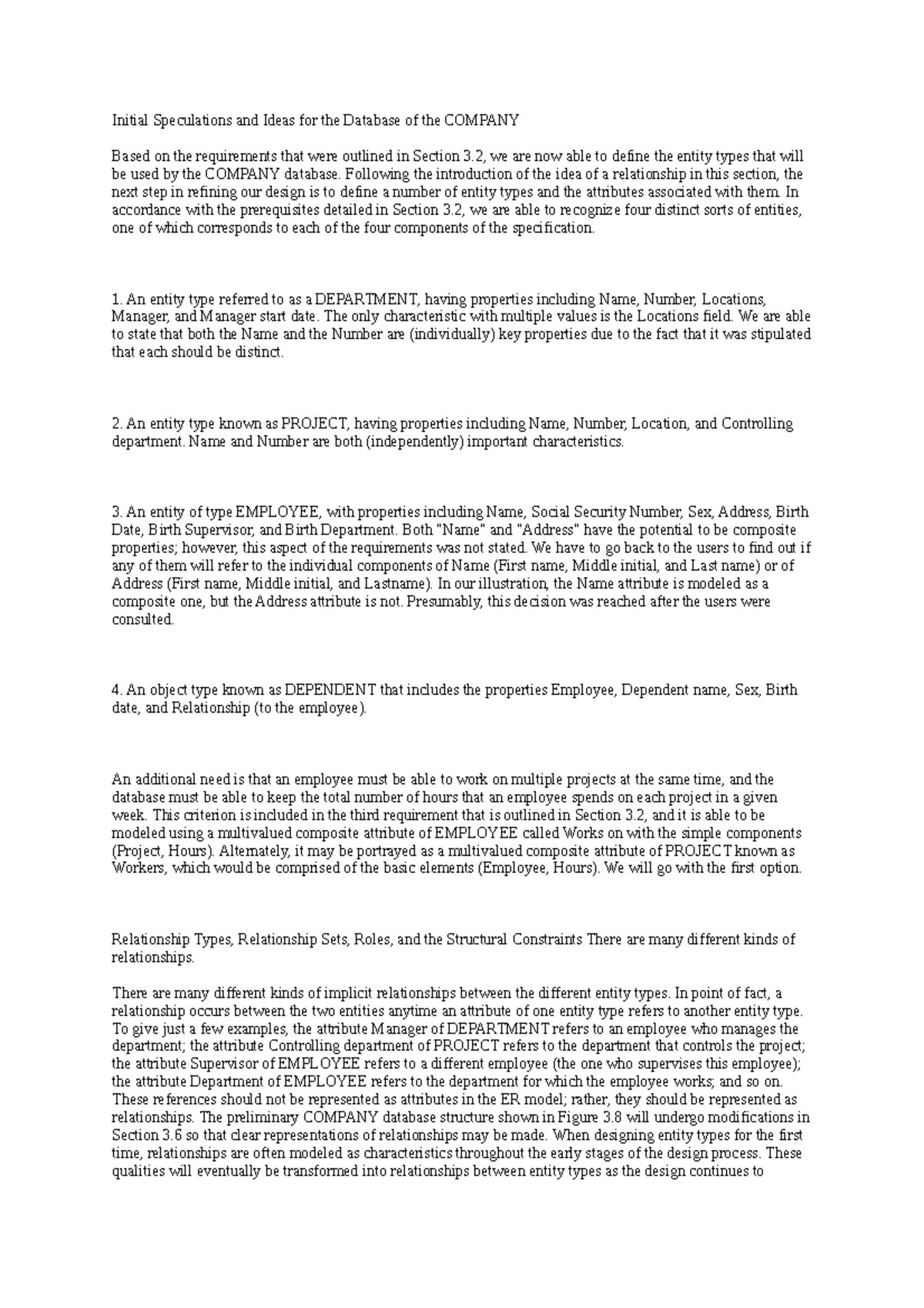 Conceptual Data Modeling Lecture 4 Initial Speculations And Ideas For