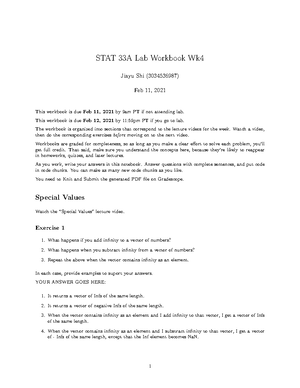 Lab Wk 5Template - lab 5 answer - STAT 33A Lab Workbook Jiayu Shi (3034536987) Feb 15, 2021 This ...