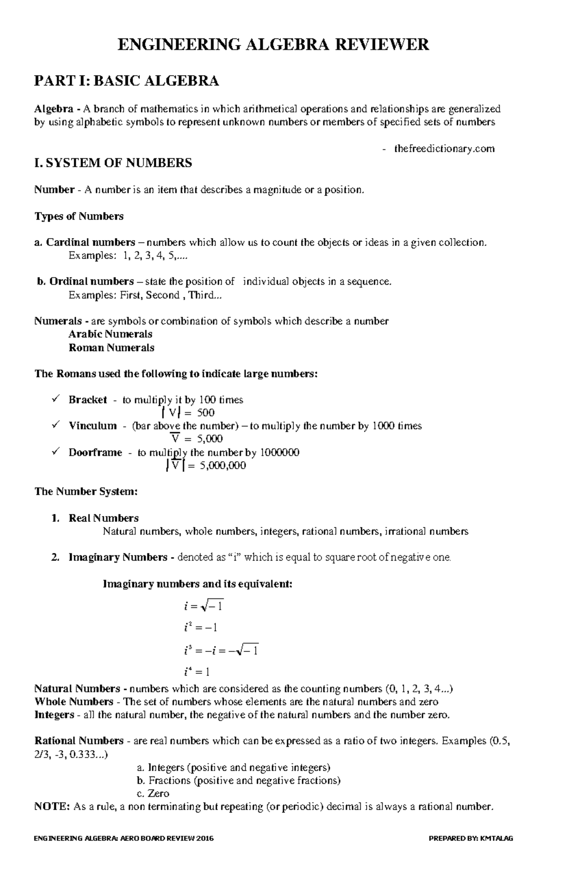 Engineering Algebra Reviewer ENGINEERING ALGEBRA REVIEWER engineering-algebra-reviewer-engineering-algebra-reviewer