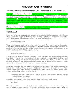 Topic 5 - Fourie Case Summary - TOPIC 5: CIVIL MARRIAGE AND CIVIL ...