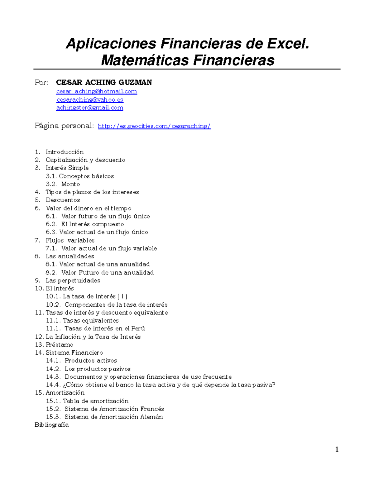Matematica financiera en excel 4 - Aplicaciones Financieras de Excel ...