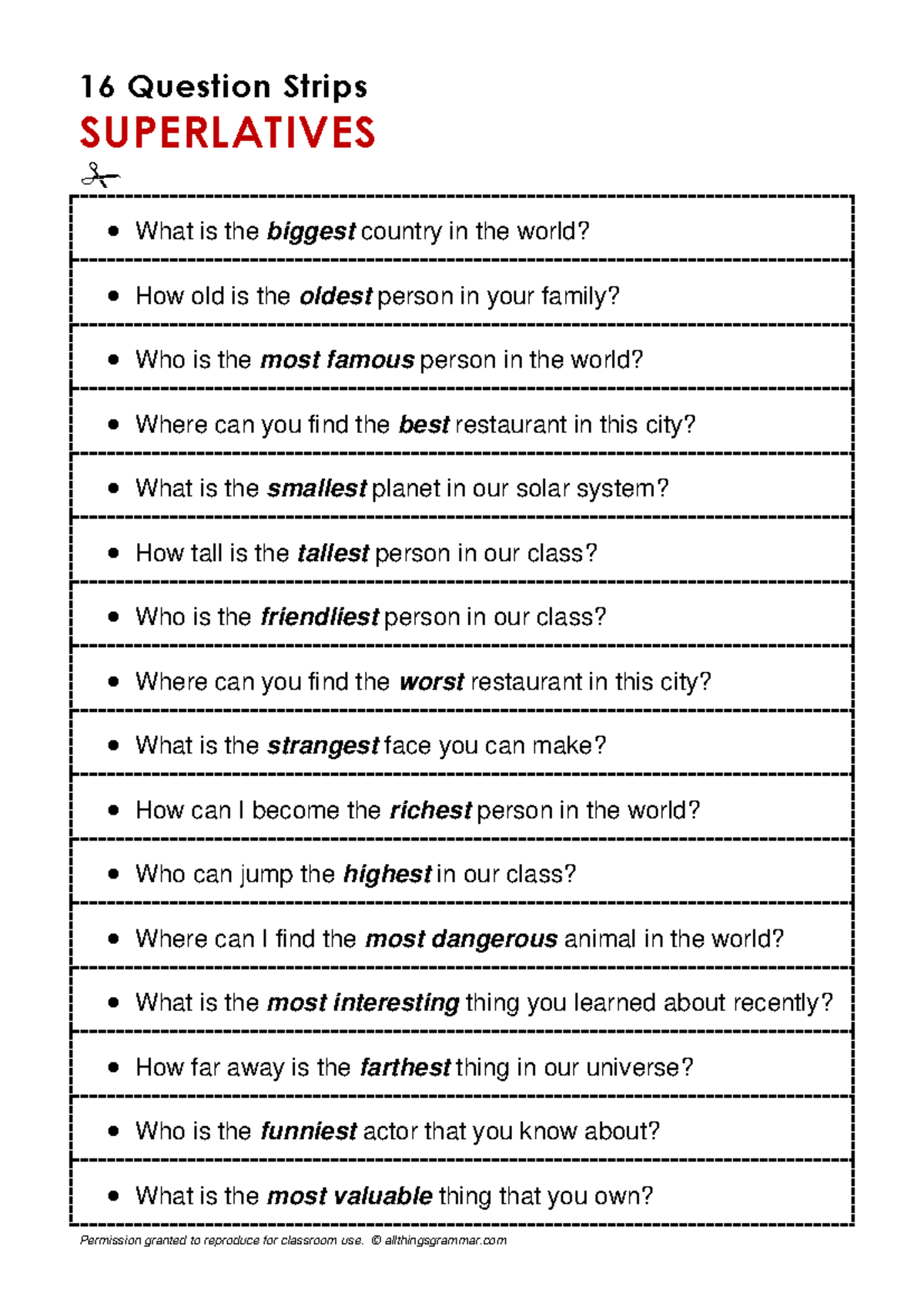 16qs-superlatives-20210903 - 16 Question Strips SUPERLATIVES What is ...