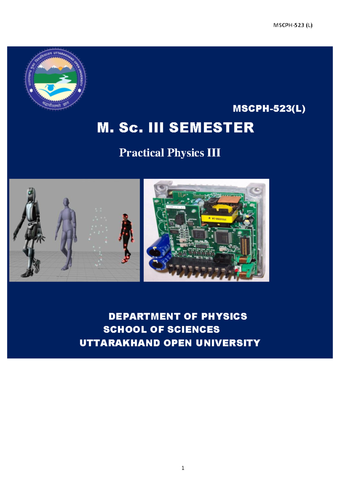 Mscph-523(L) - To be elaborate - MSCPH-523(L) M. Sc. III SEMESTER Practical Physics III ...