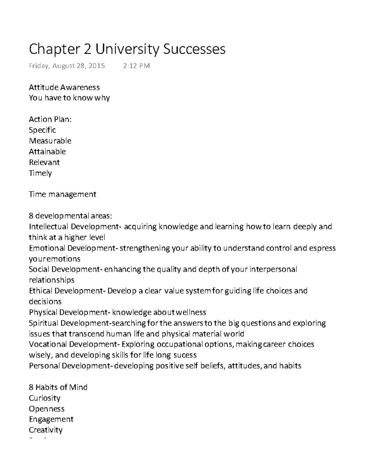 Chapter 2 University Successes - Chapter 2 University Successes Friday ...