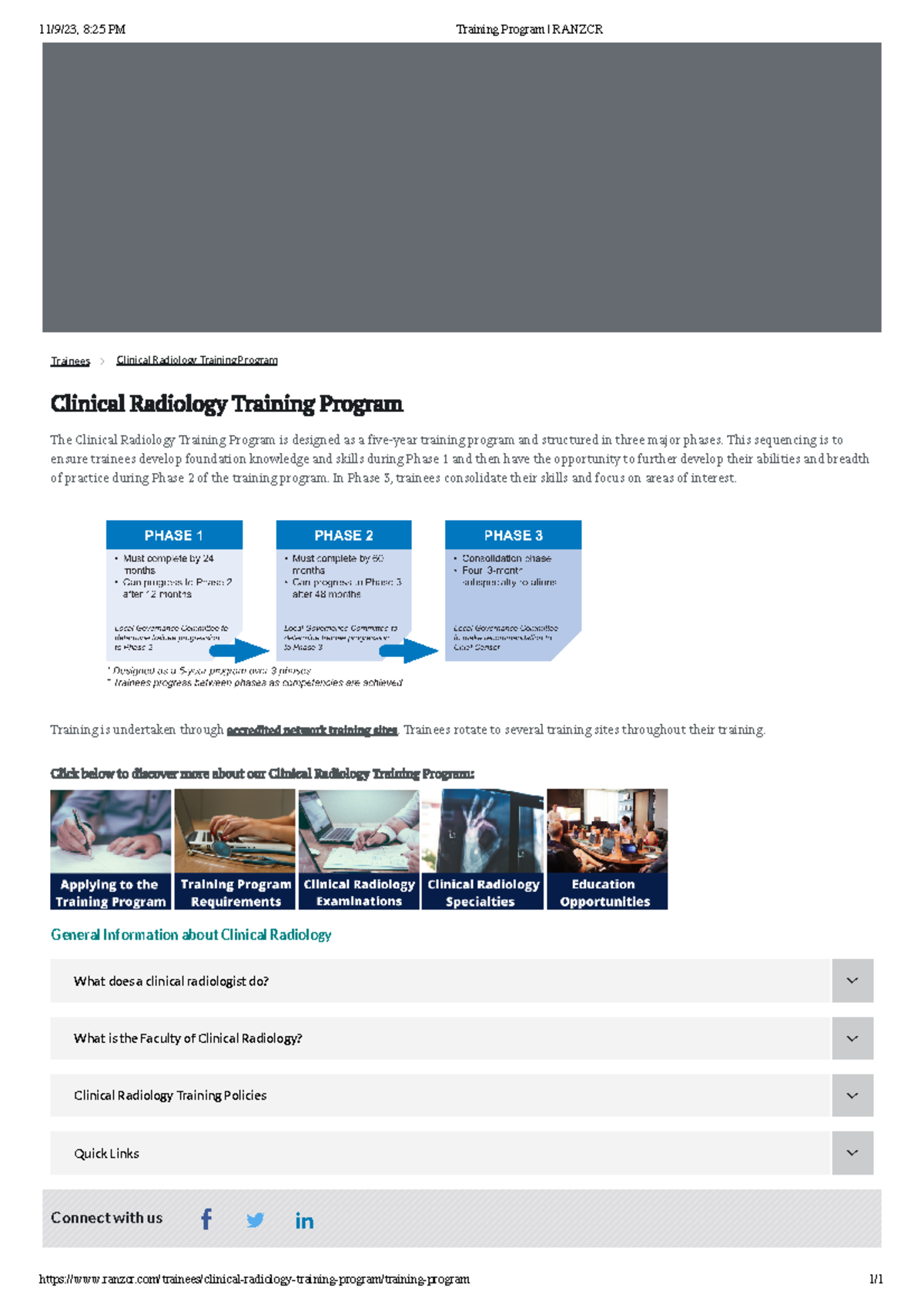Training Program Ranzcr - 11/9/23, 8:25 PM Training Program | RANZCR ...