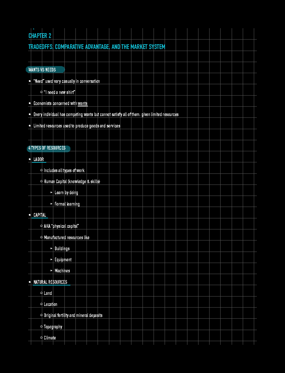 ECON Chapter 2 - NOTES - CHAPTER 2 TRADEOFFS, COMPARATIVE ADVANTAGE ...