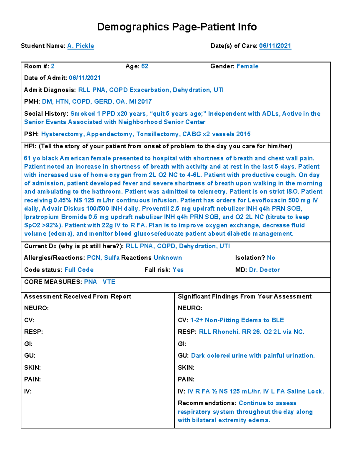 Example+Care+Plan - Careplan - Demographics Page-Patient Info Student ...