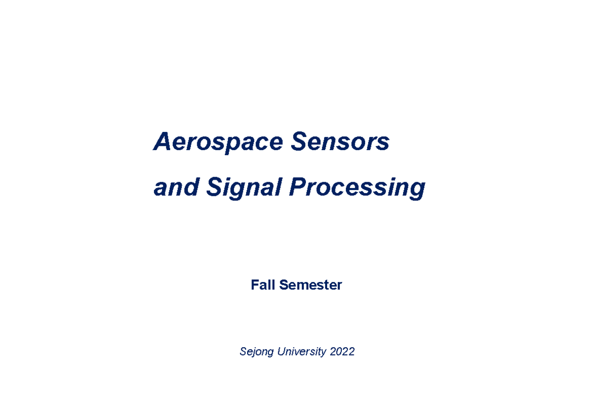 Airspeed barometer 2022 - Aerospace Sensors and Signal Processing Fall ...