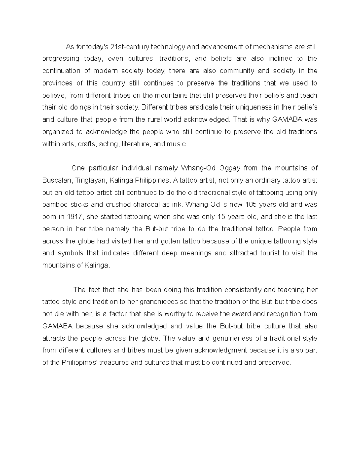 Wangod Positionpaper - As for today's 21st-century technology and ...