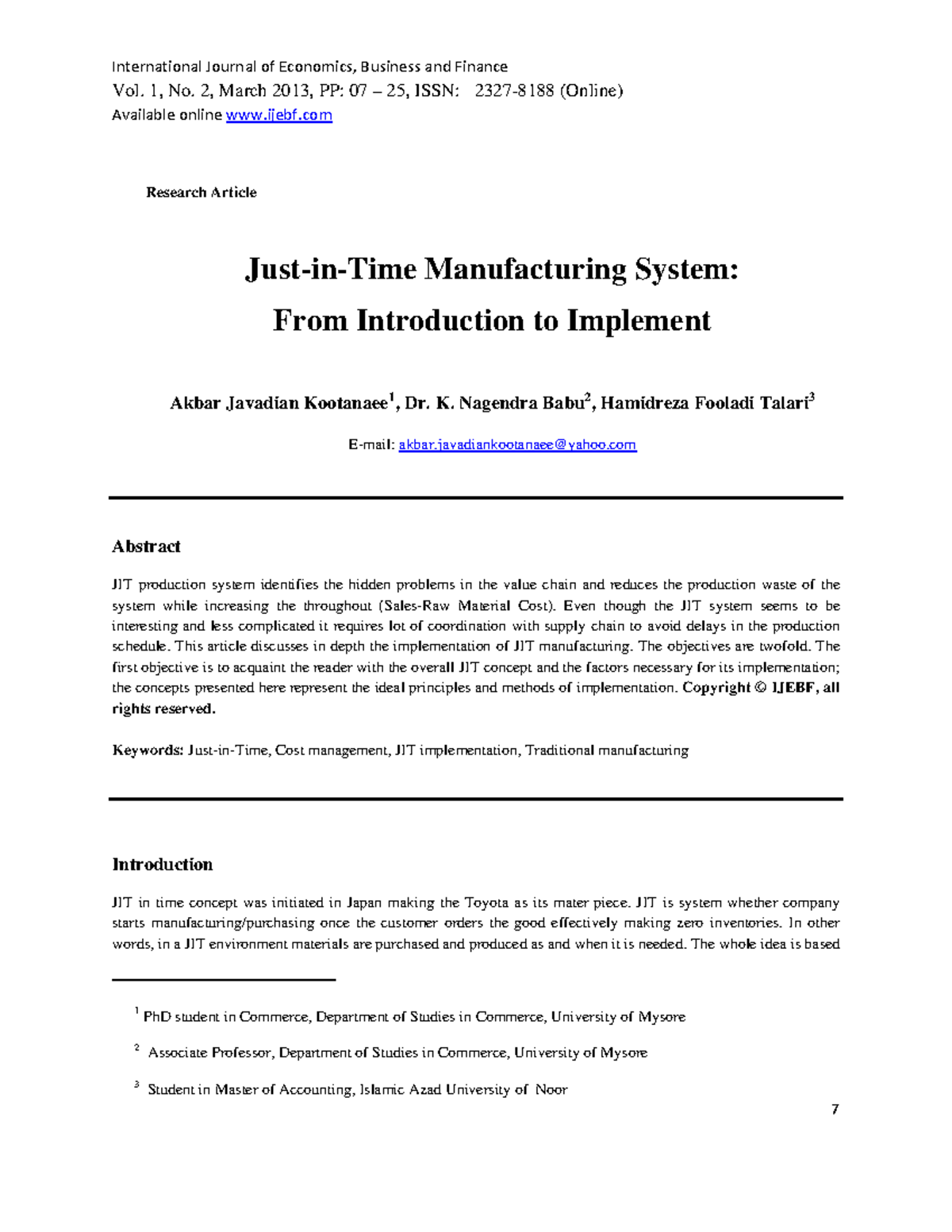 Just-in-Time Manufacturing System Just-in-Time Manufacturing System ...