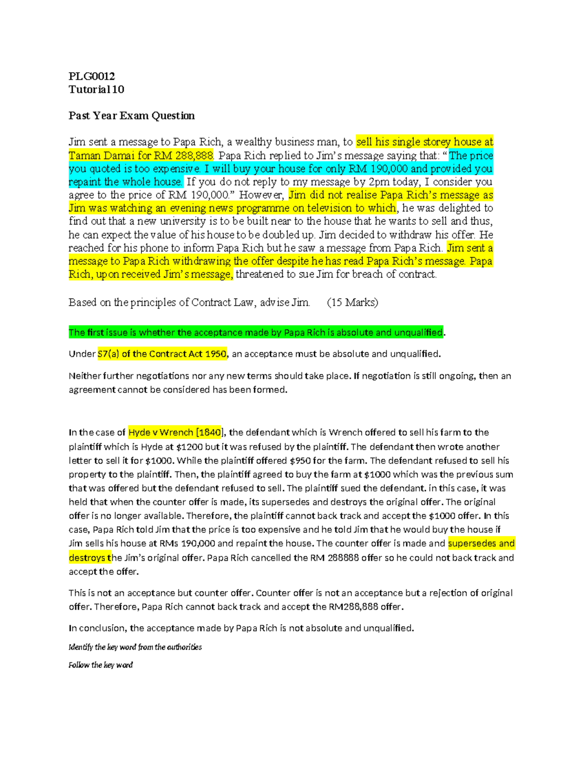 Tutorial 10-past year question - PLG Tutorial 10 Past Year Exam Question Jim sent a message to ...