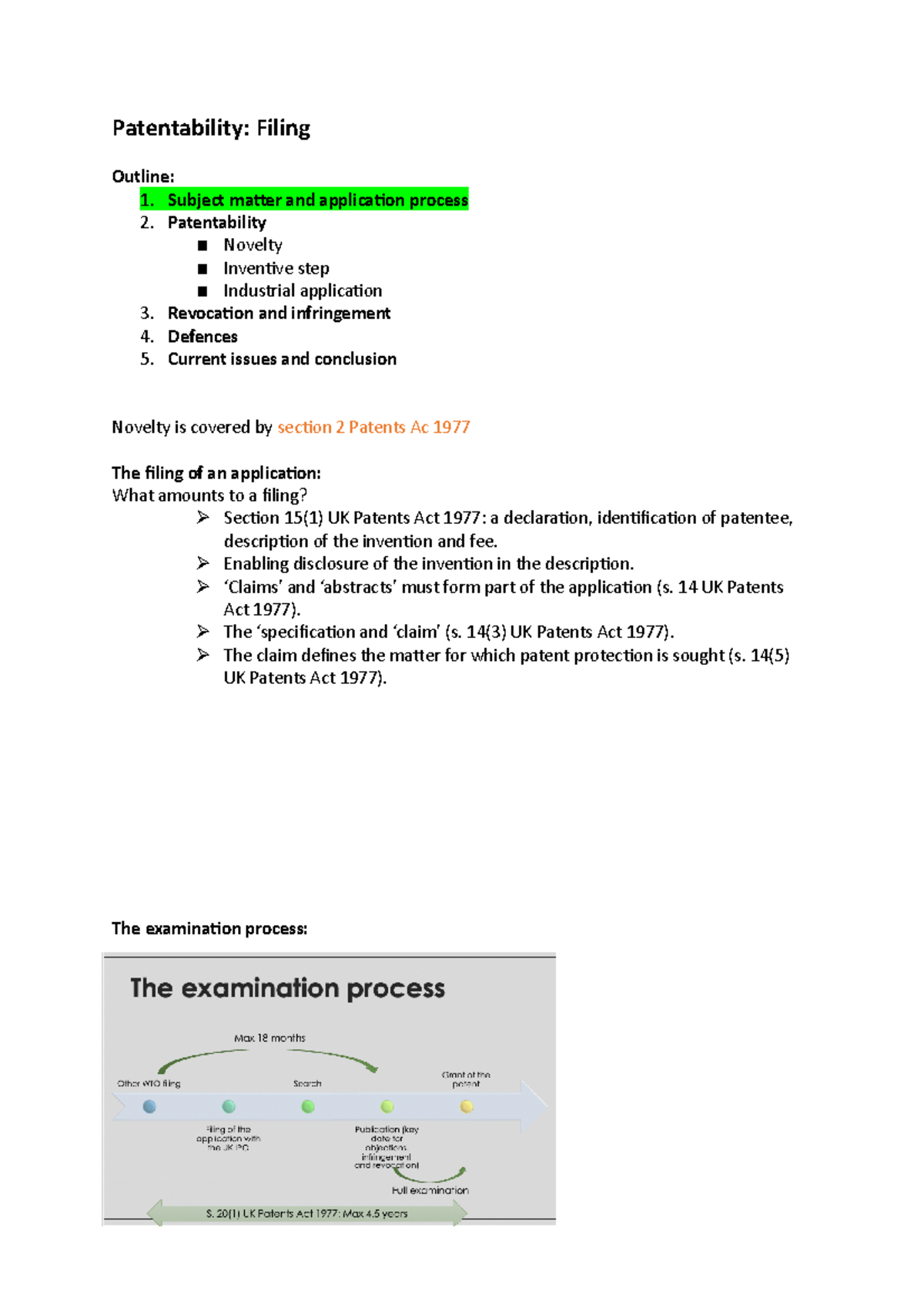Patentability: Filing - Patentability: Filing Outline: 1. Subject ...