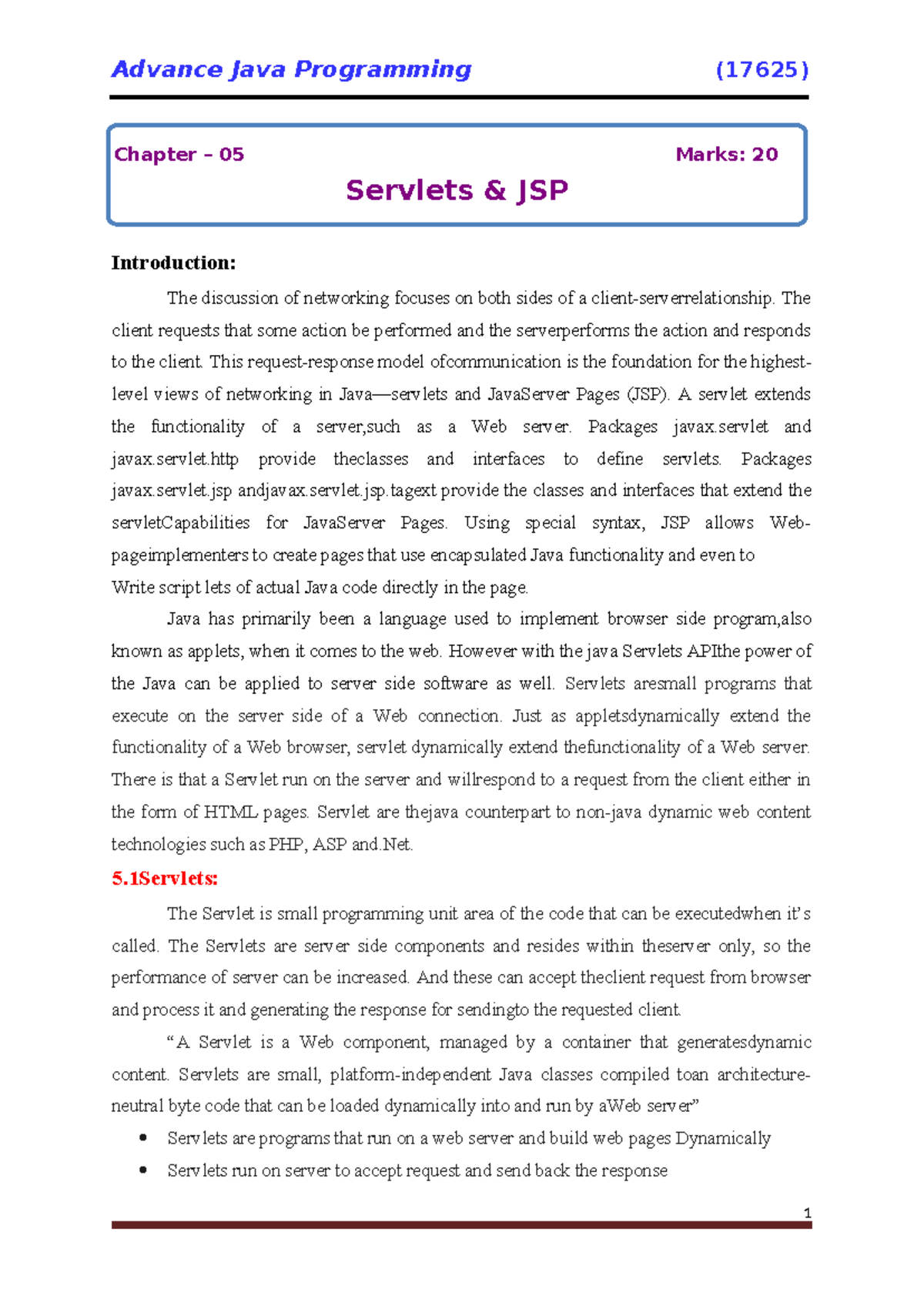 Chapter 5 - Introduction: The discussion of networking focuses on both ...