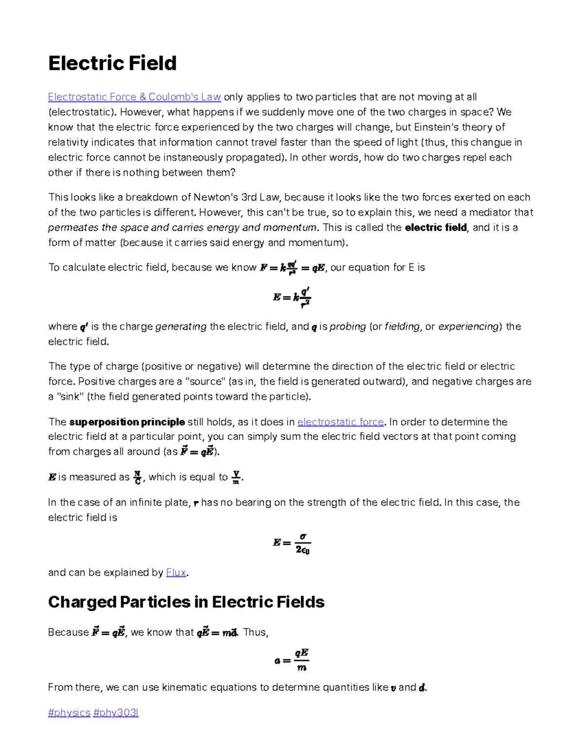 Electric Field - Electric Field Electrostatic Force & Coulomb's Law ...