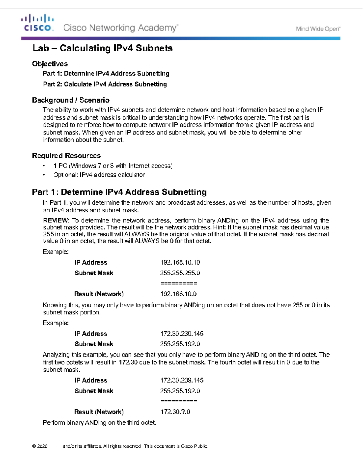 Lab2.1 tutorial work - © 2020 and/or its affiliates. All rights ...