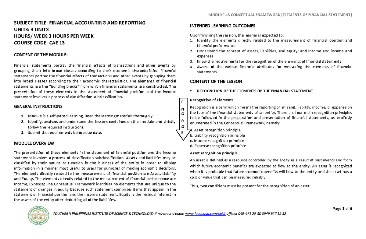 Module 3 fundamental accounting - Page 1 of 6 SUBJECT TITLE: FINANCIAL ...