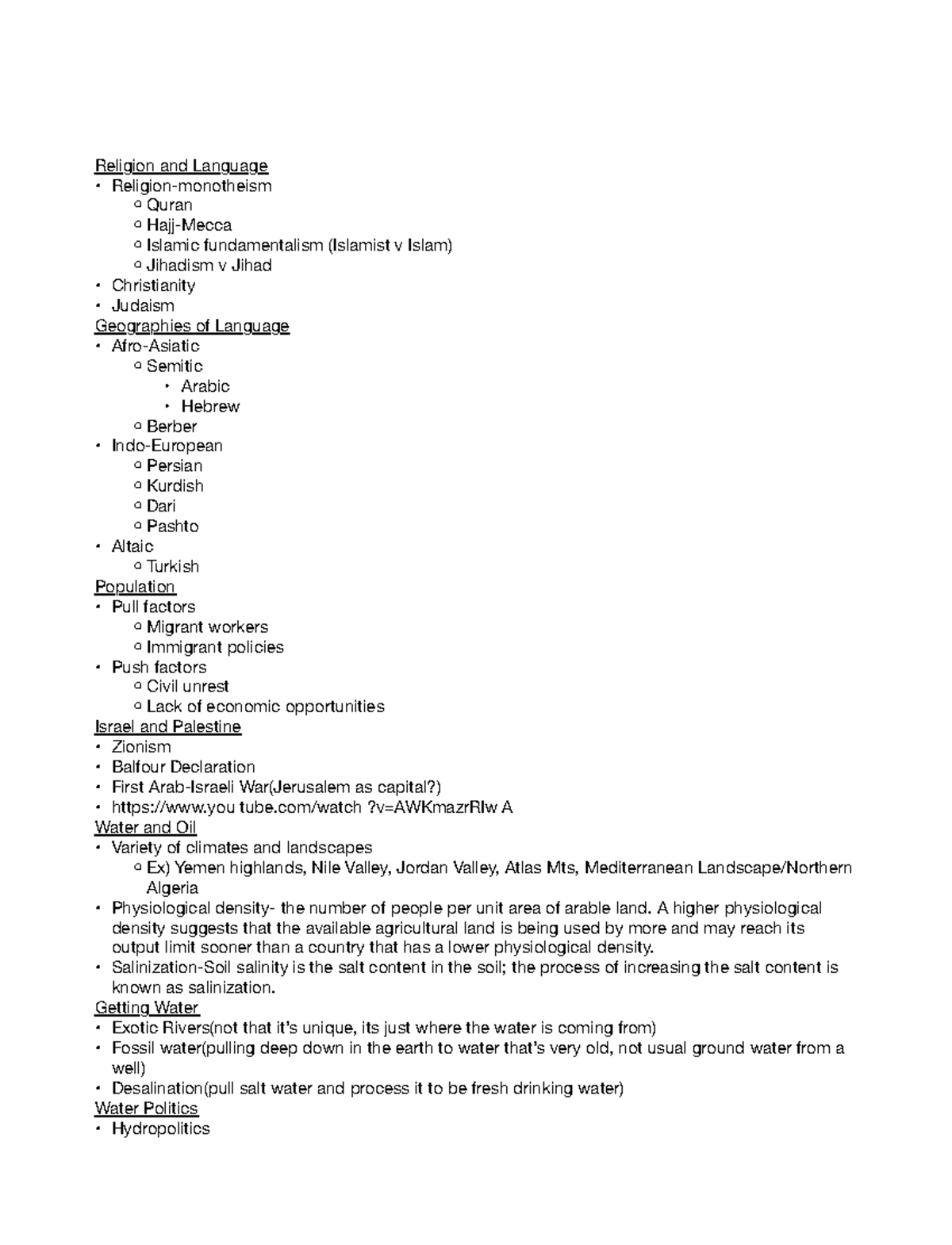 Module 5 Middle East Part 1 and 2 - Religion and Language Religion ...
