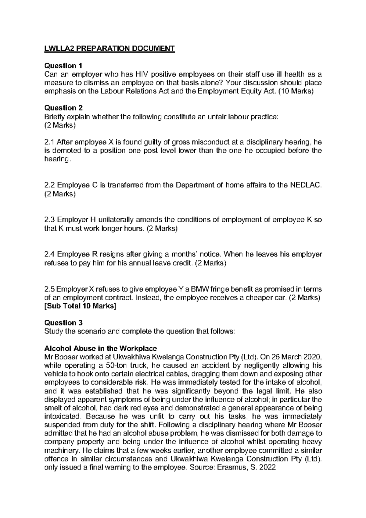 Exam Preparation document - LWLLA2 PREPARATION DOCUMENT Question 1 Can ...