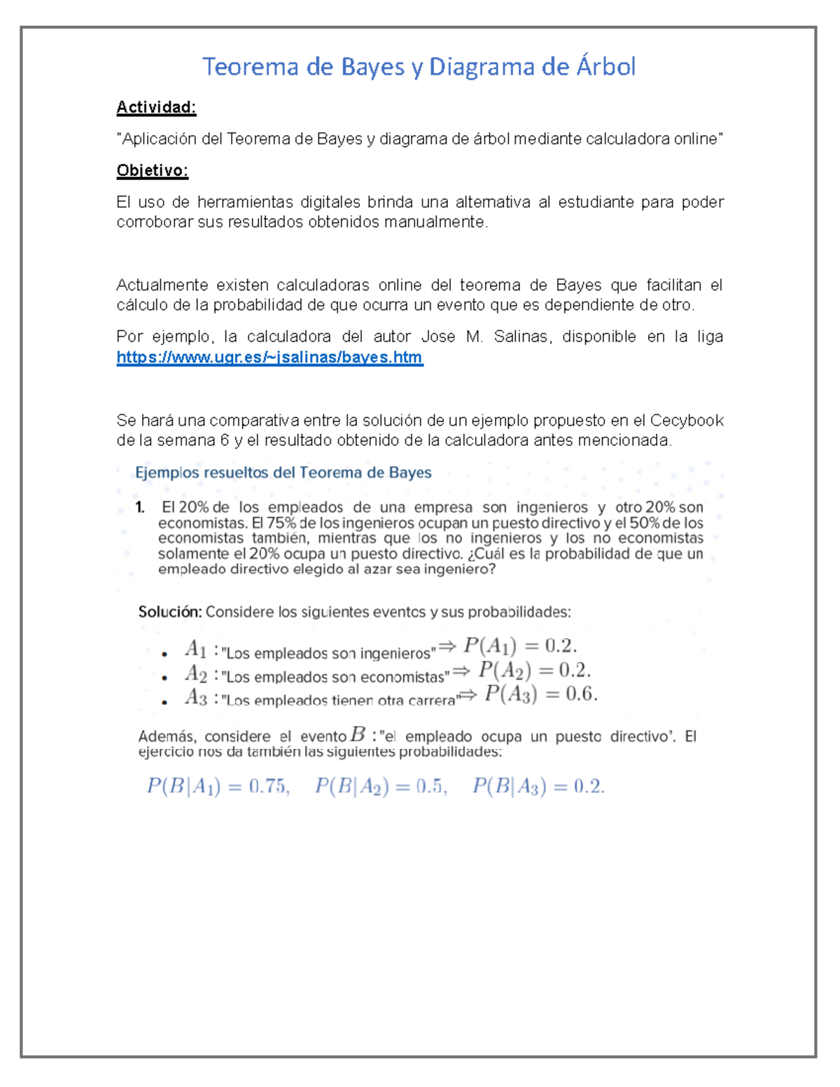 Teorema de Bayes con Calculadora Online - Teorema de Bayes y Diagrama ...
