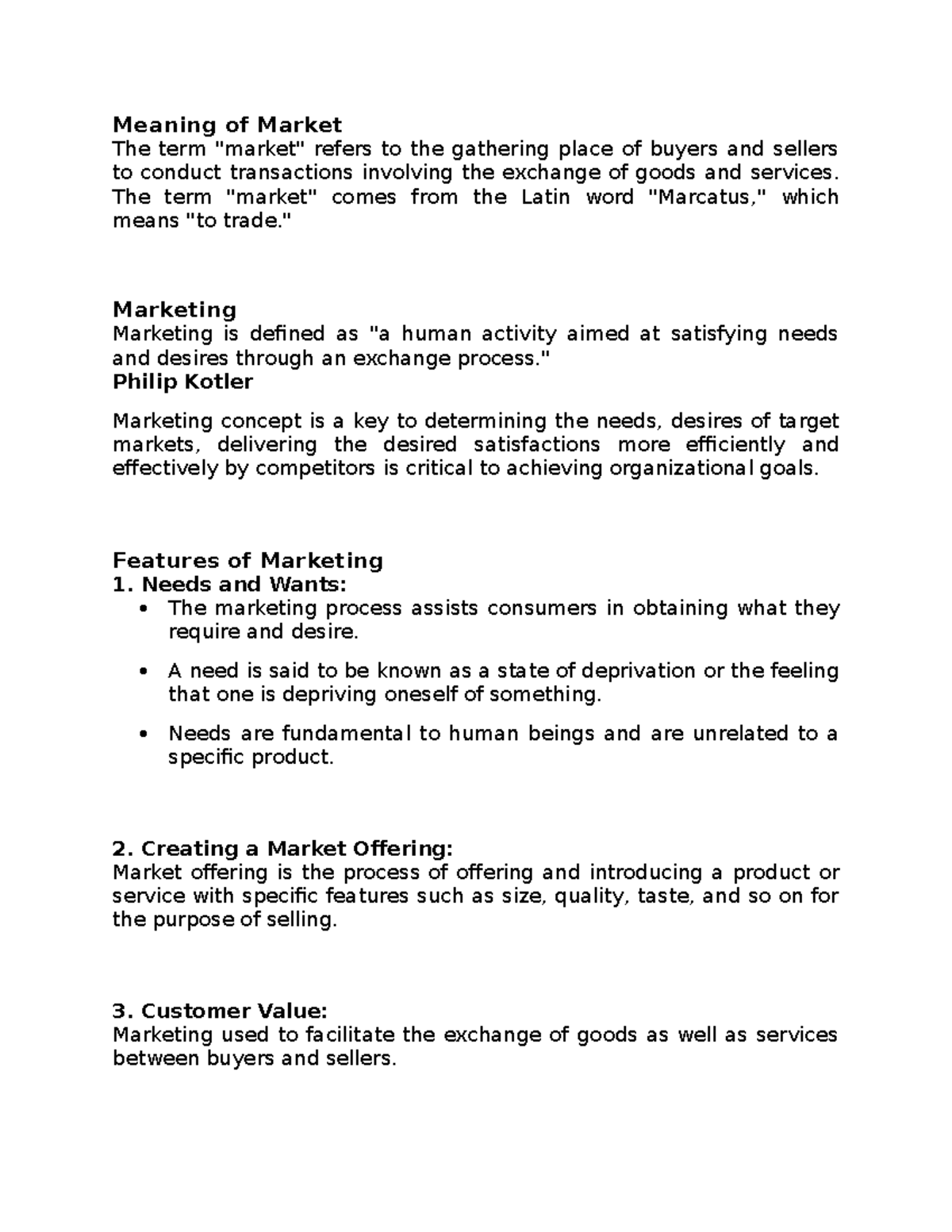 Marketing 101 - Copy - Meaning of Market The term "market" refers to ...