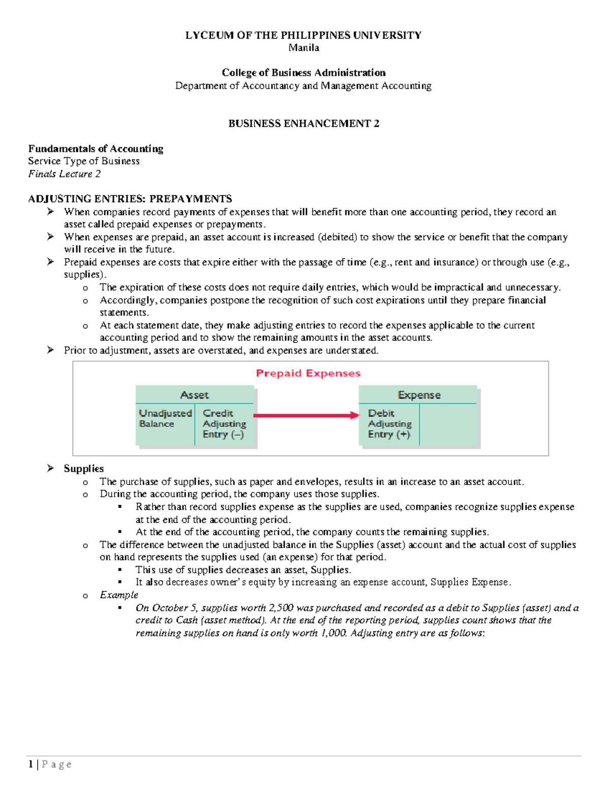 Accounting Fundamentals Lecture 7 (Adjusting Entries - Prepayments ...