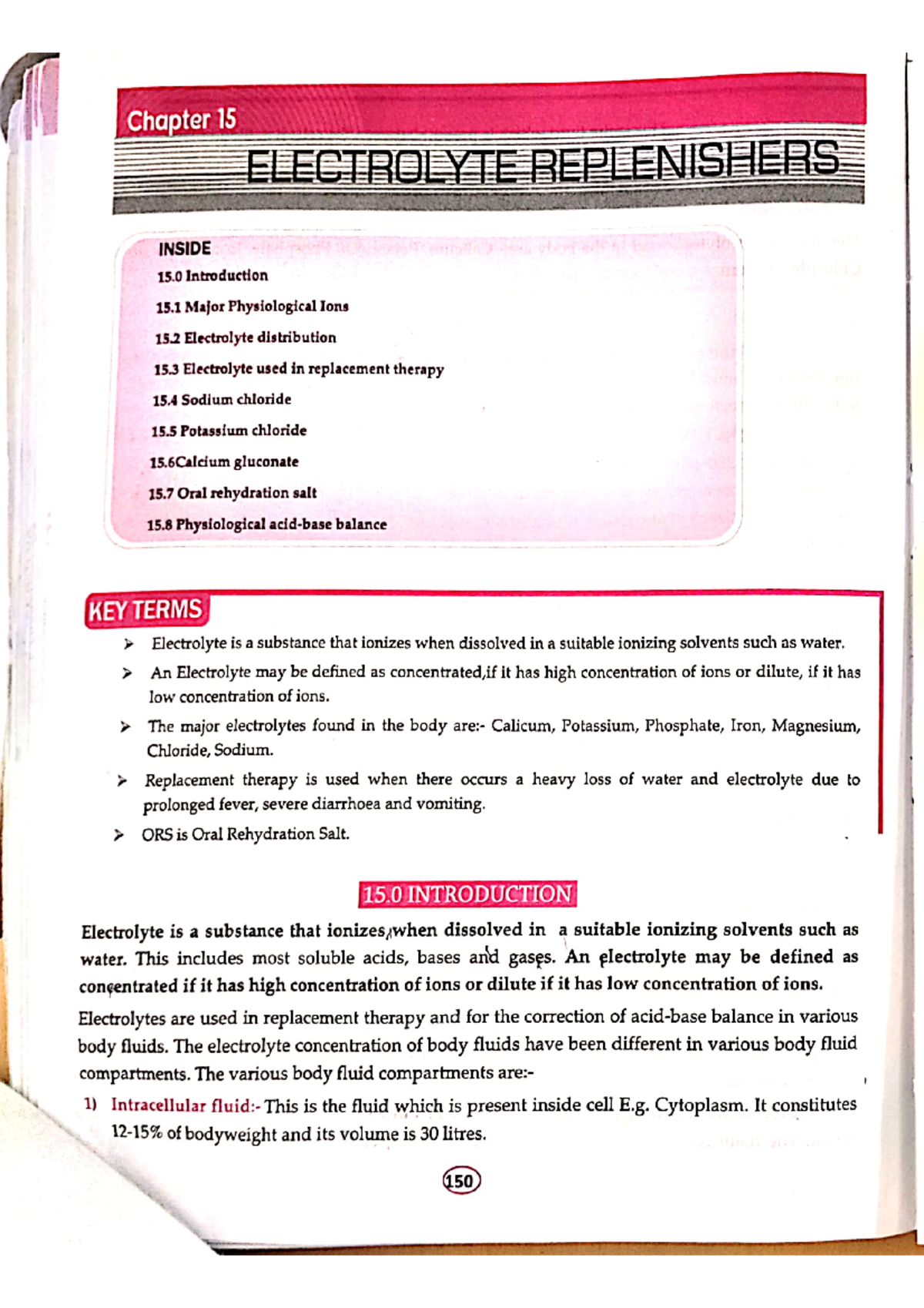 Pic electrolyte - Notes - pharm d - Studocu
