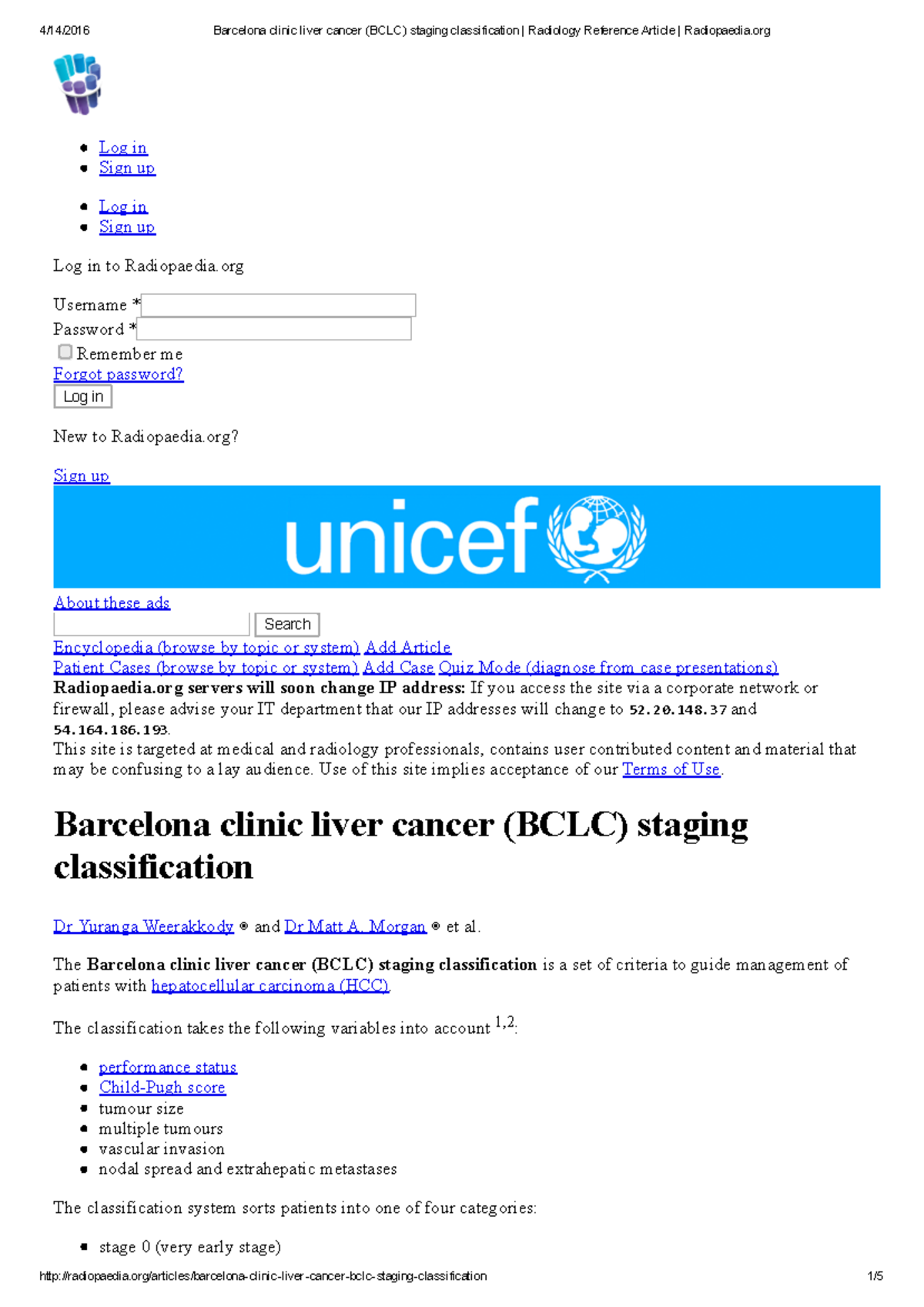 Barcelona clinic liver cancer (BCLC) staging classification Radiology ...