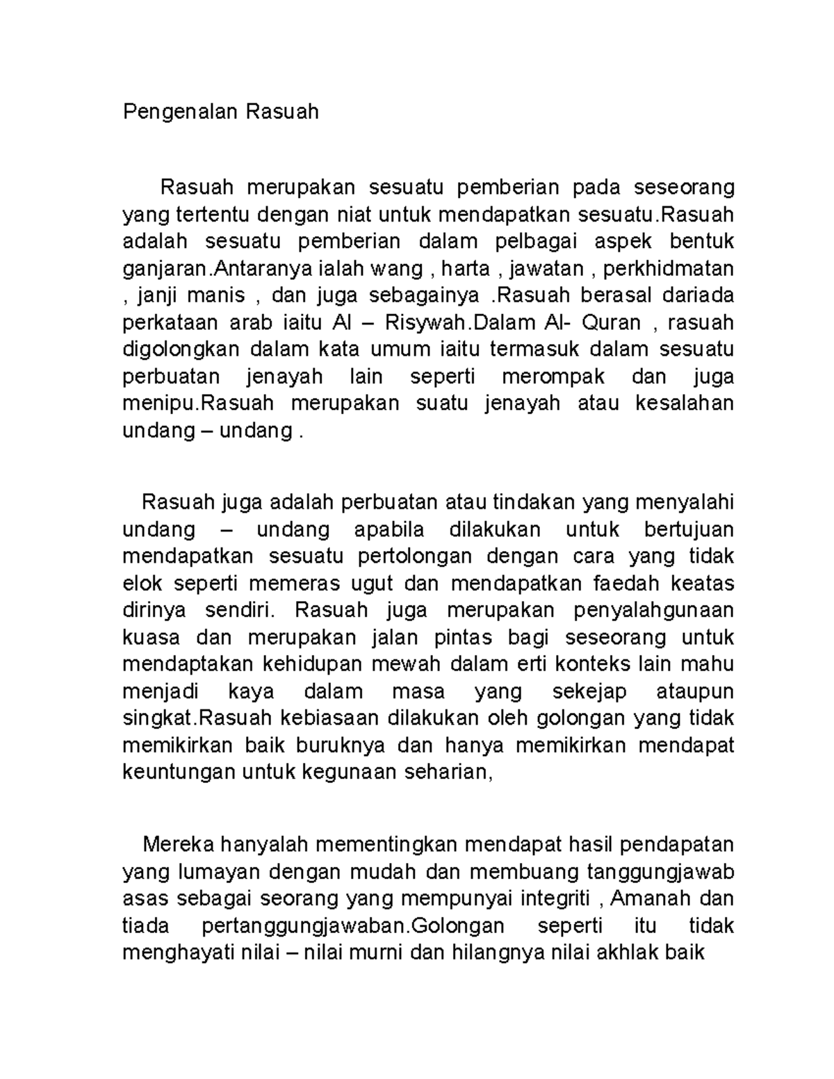 Kertas Kerja CTU 1 - mmmm - Pengenalan Rasuah Rasuah merupakan sesuatu ...