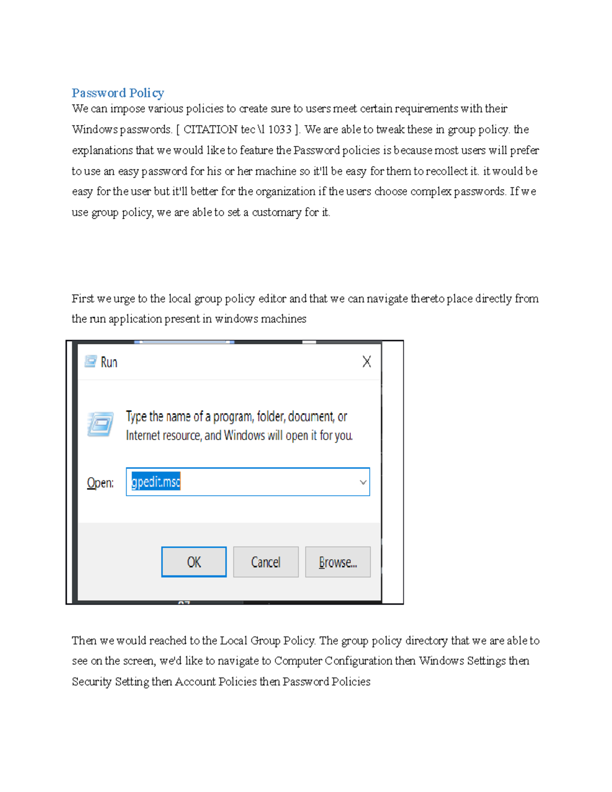 Password-Policy - Assignment for Network Security - Password Policy We can impose various ...