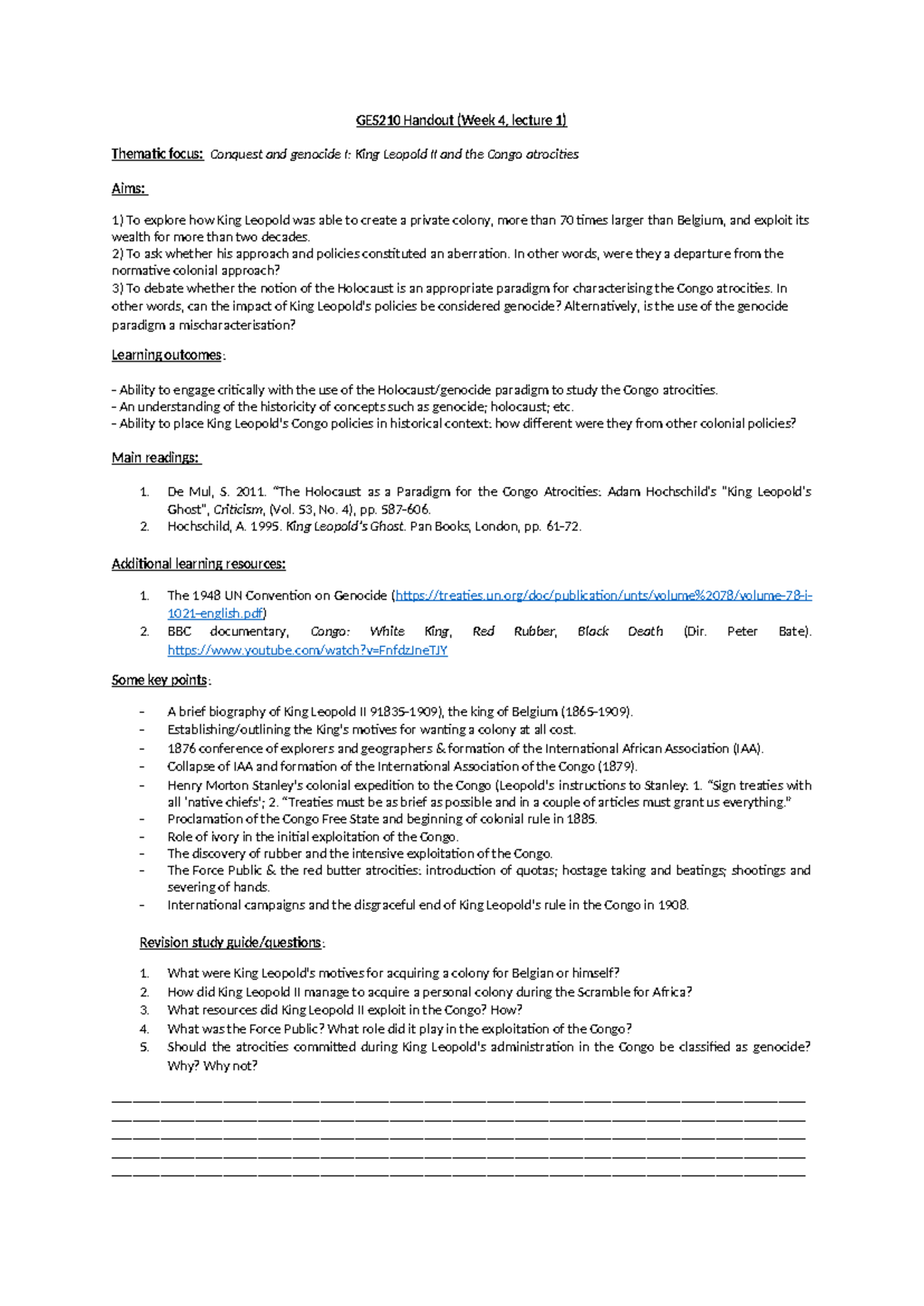 GES210 Handout 1, Week 4 - GES210 Handout (Week 4, lecture 1) Thematic ...