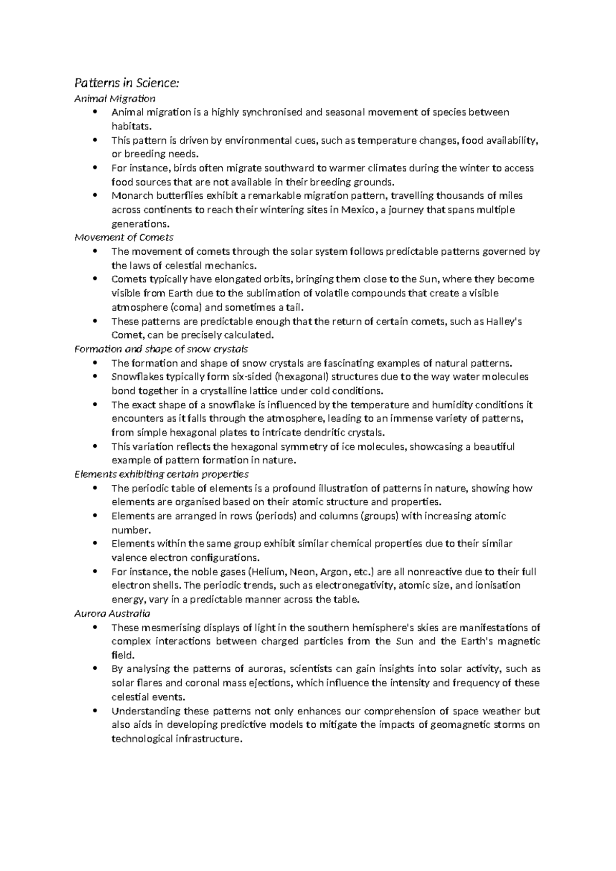 Patterns in Science - Patterns in Science: Animal Migration Animal ...