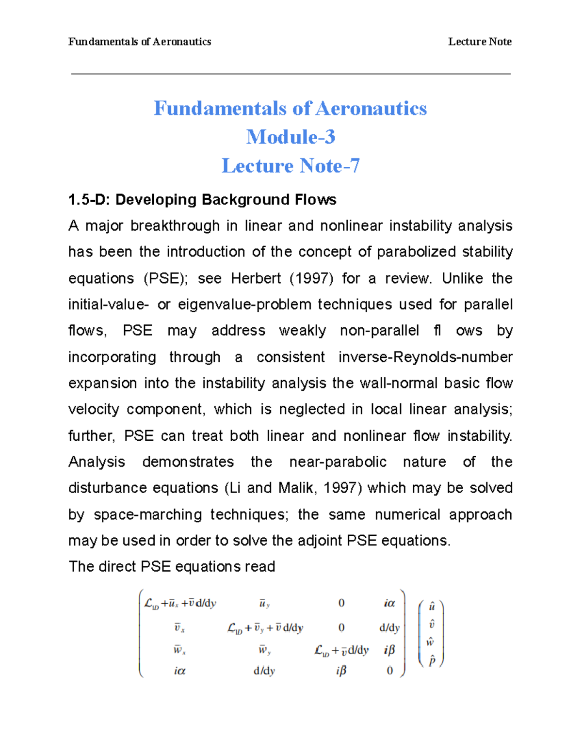 Fundamentals of Aeronautics Module 3 Lecture note 7 - Fundamentals of ...