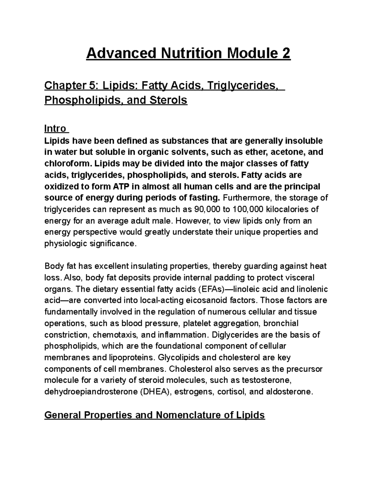 Advanced Nutrition Module 2 Notes - Advanced Nutrition Module 2 Chapter ...