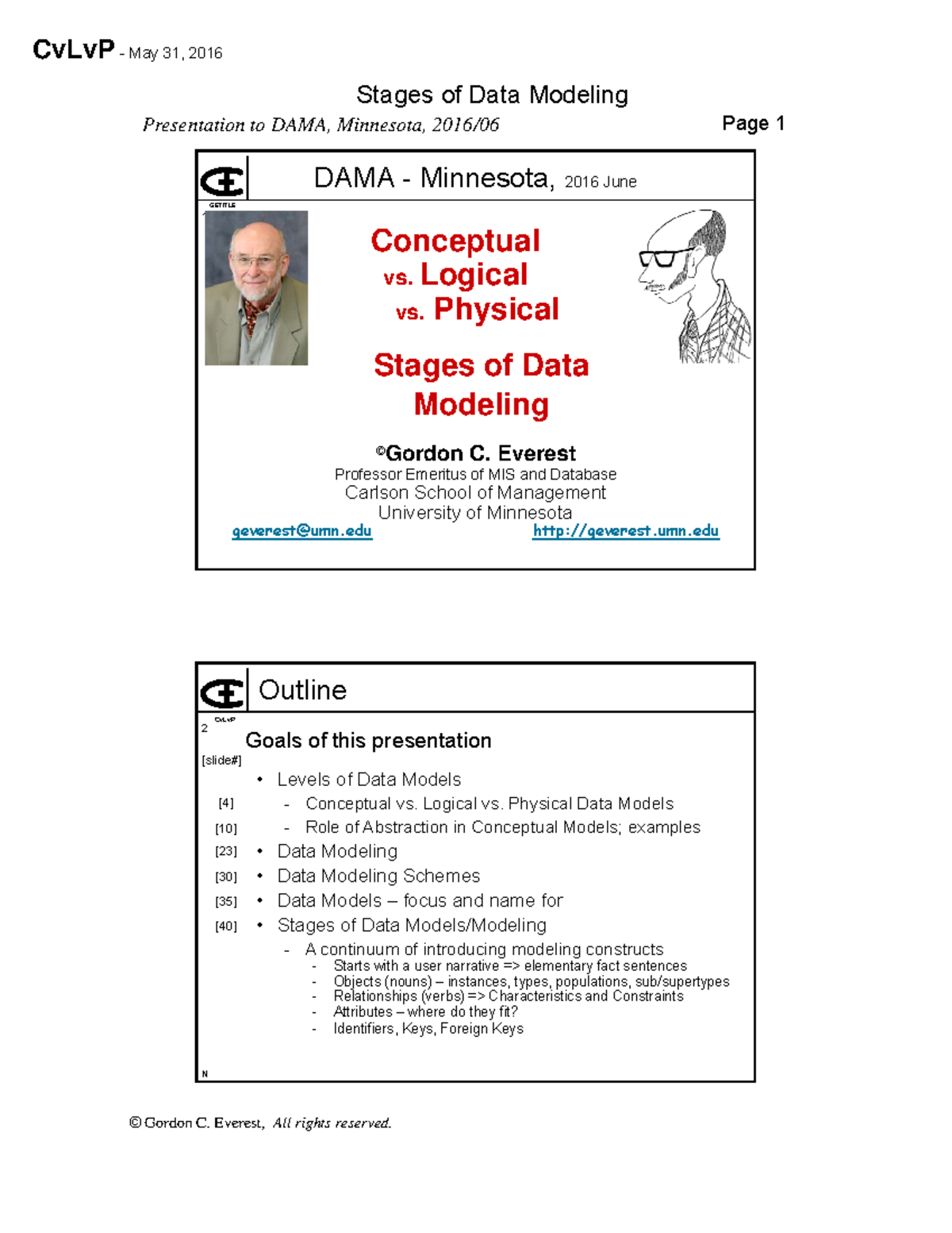 DAMA-MN 2016 Cv Lv P stages - Page 1 Presentation to DAMA, Minnesota ...