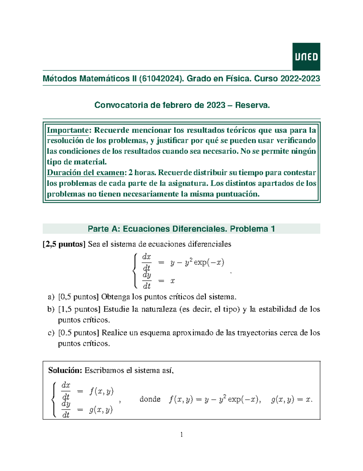 MM2 Febrero 2023 Reserva - M etodos Matem ́ aticos II (61042024). Grado ...