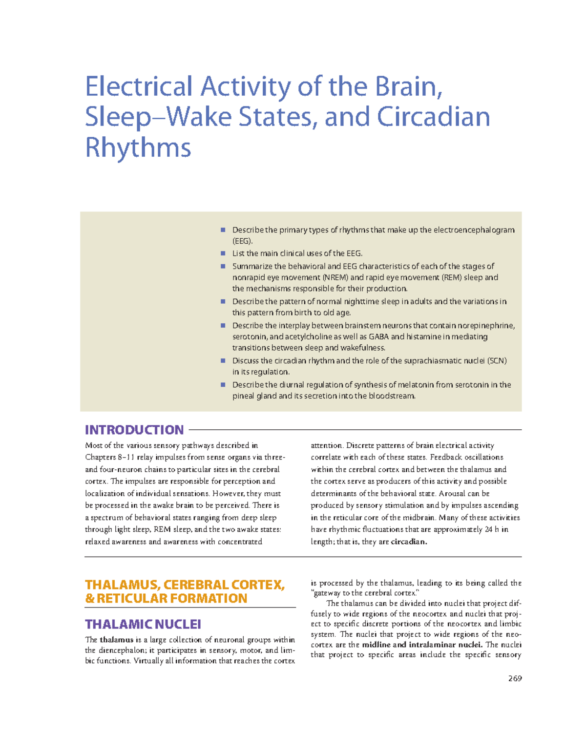 Electrical Activity of the Brain, Sleep–Wake States, and Circadian ...
