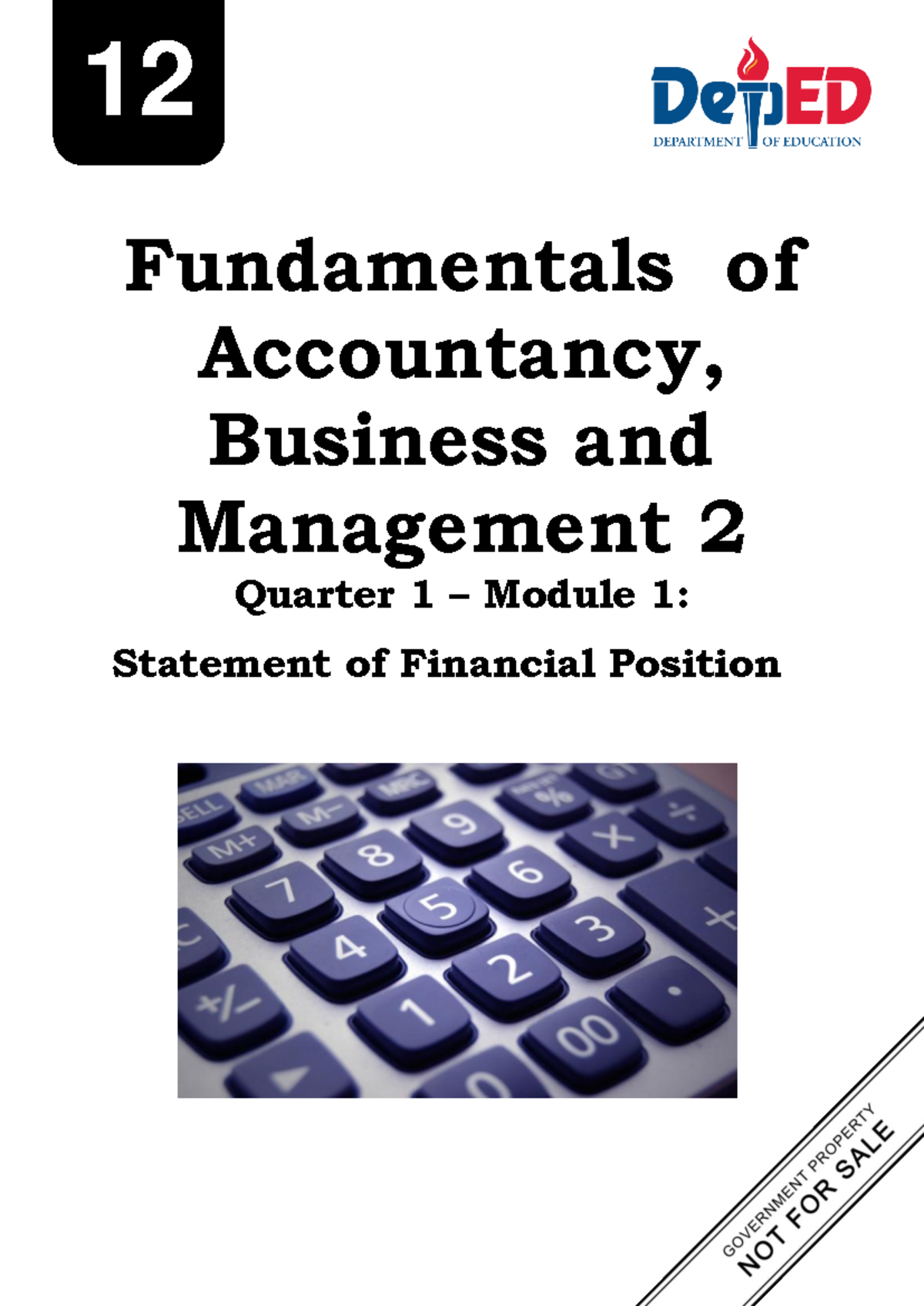 FABM2 Q1 m1 SFP Jech DCardano - Fundamentals of Accountancy, Business ...